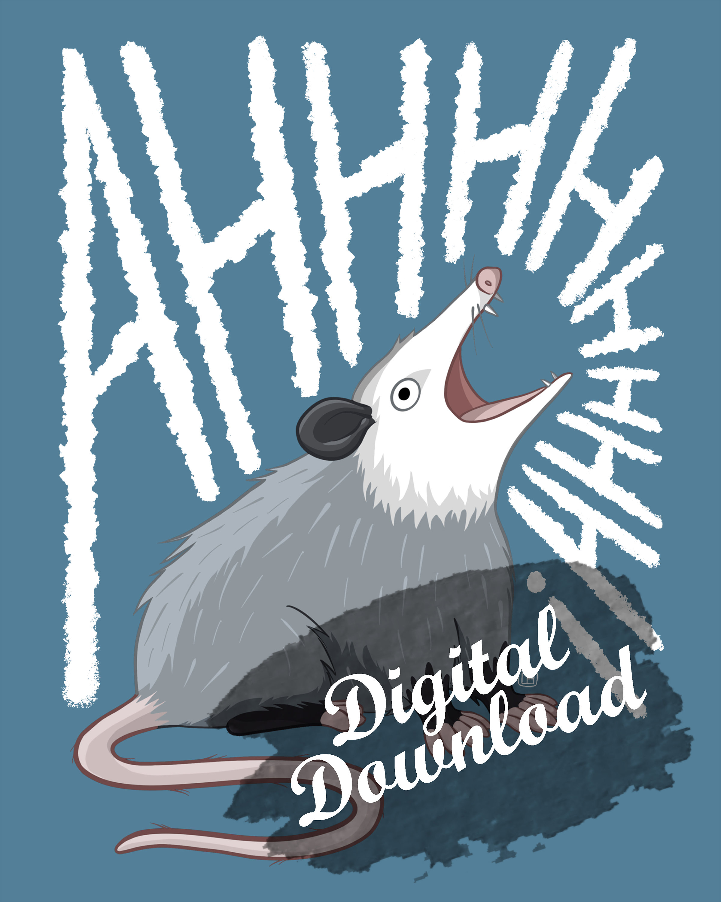 Panic Possum Print, DIGITAL DOWNLOAD, Cute Funny Animals, Pandemic ...