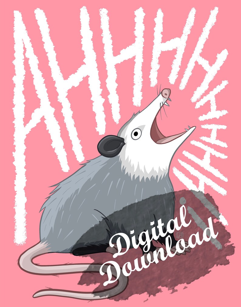 Panic Possum Print DIGITAL DOWNLOAD Cute Funny Animals | Etsy