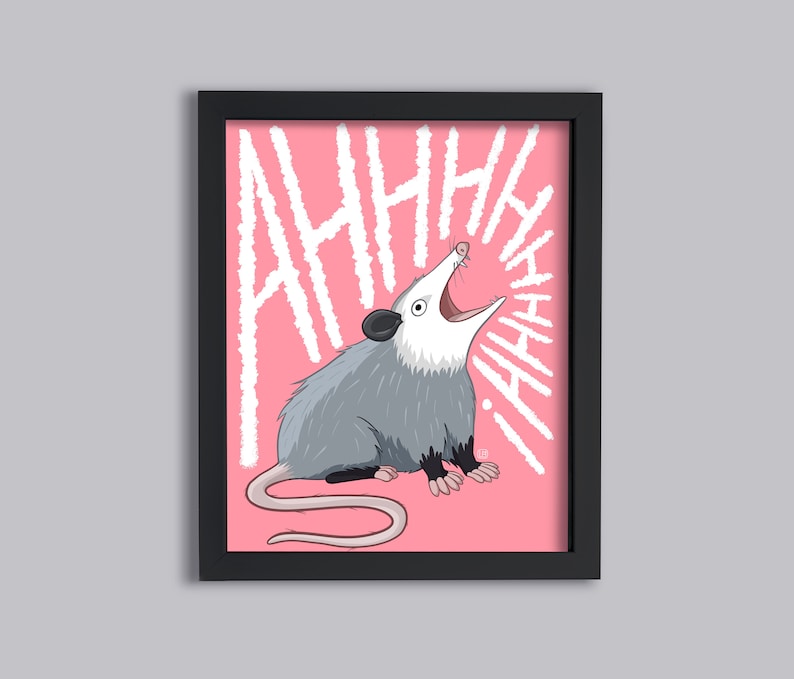 Panic Possum Print, DIGITAL DOWNLOAD, Cute Funny Animals, Pandemic ...