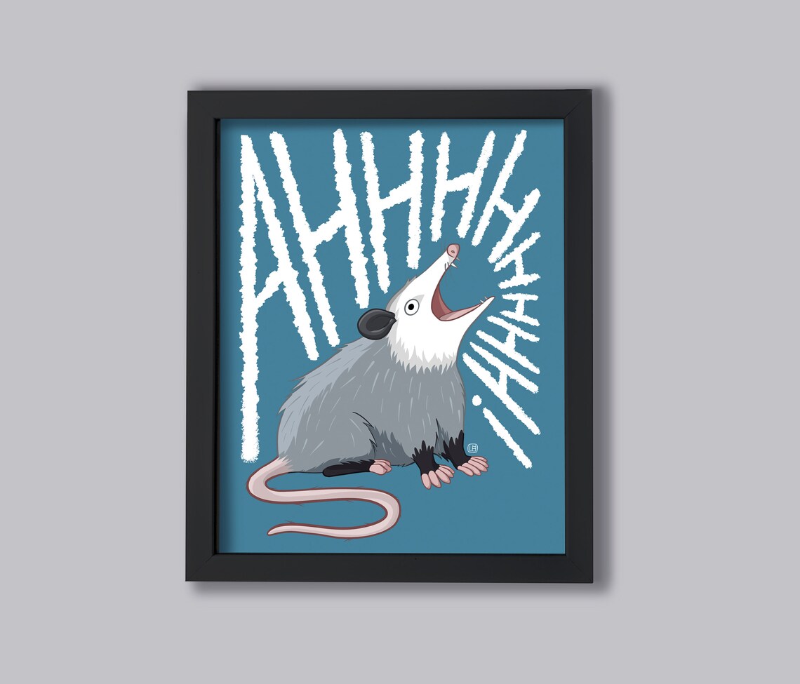 Panic Possum Print, DIGITAL DOWNLOAD, Cute Funny Animals, Pandemic ...