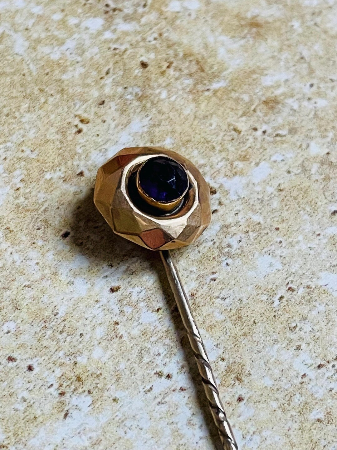 Antique Gold and Amethyst Stick Pin - Etsy