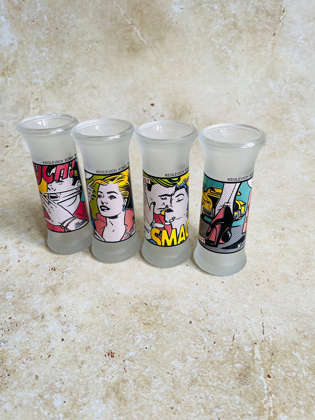 Set of 4 Keglevich Komix ‘99 Vodka Shot Glasses - Etsy