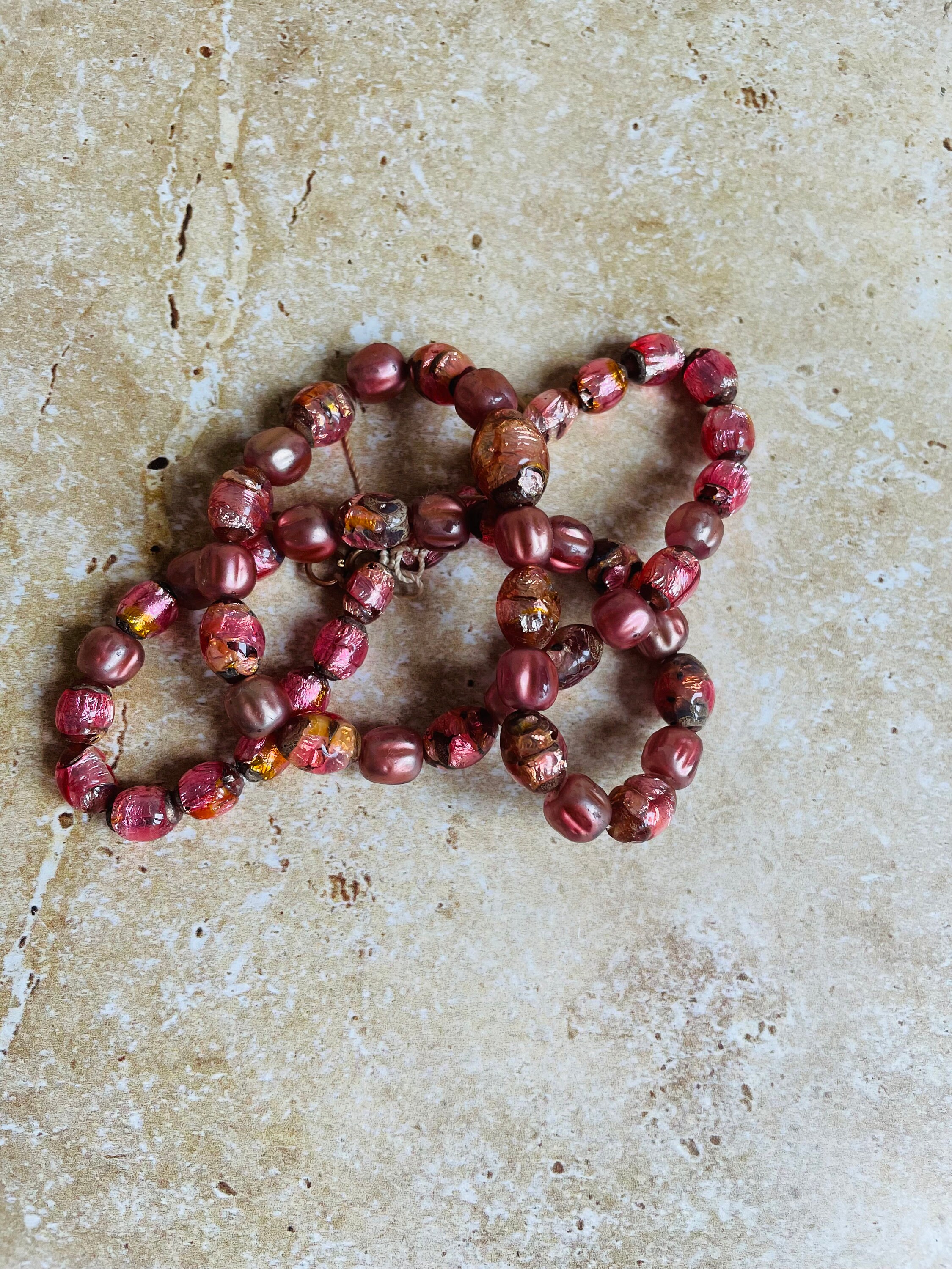 Venetian Murano Uranium Glass Bead Necklace - Etsy