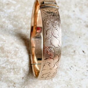 9ct Gold Metal Core Engraved Bangle - Etsy