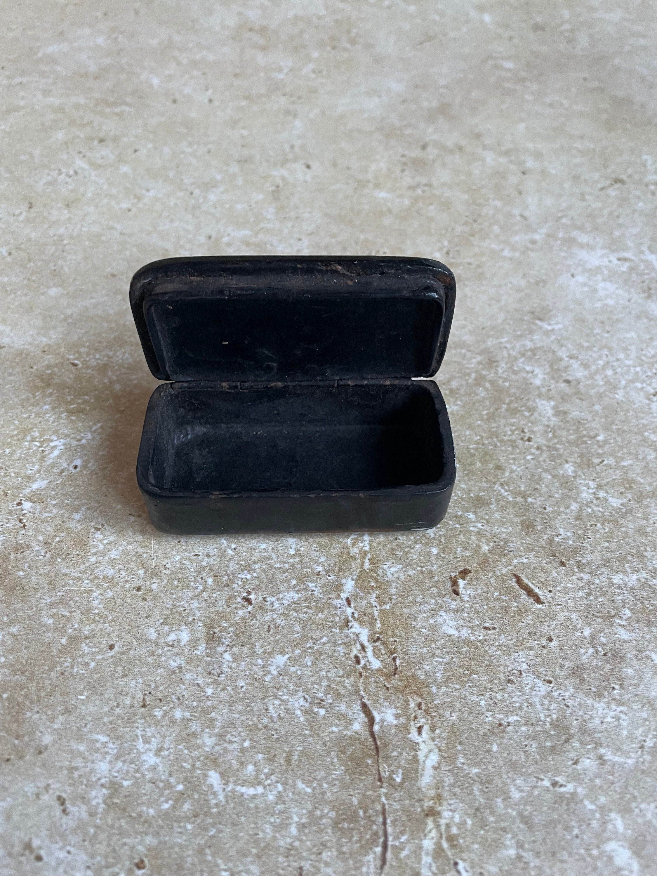 Victorian Black Lacquered Snuff Box - Etsy