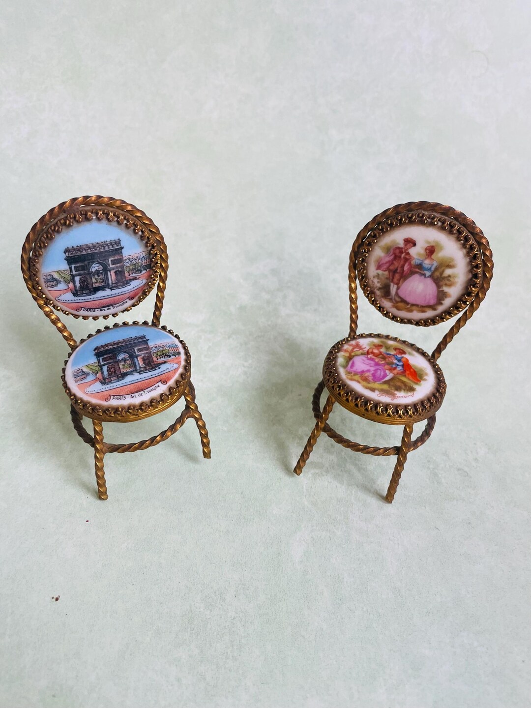 2 X Limoges Miniature Dolls House Chairs - Etsy