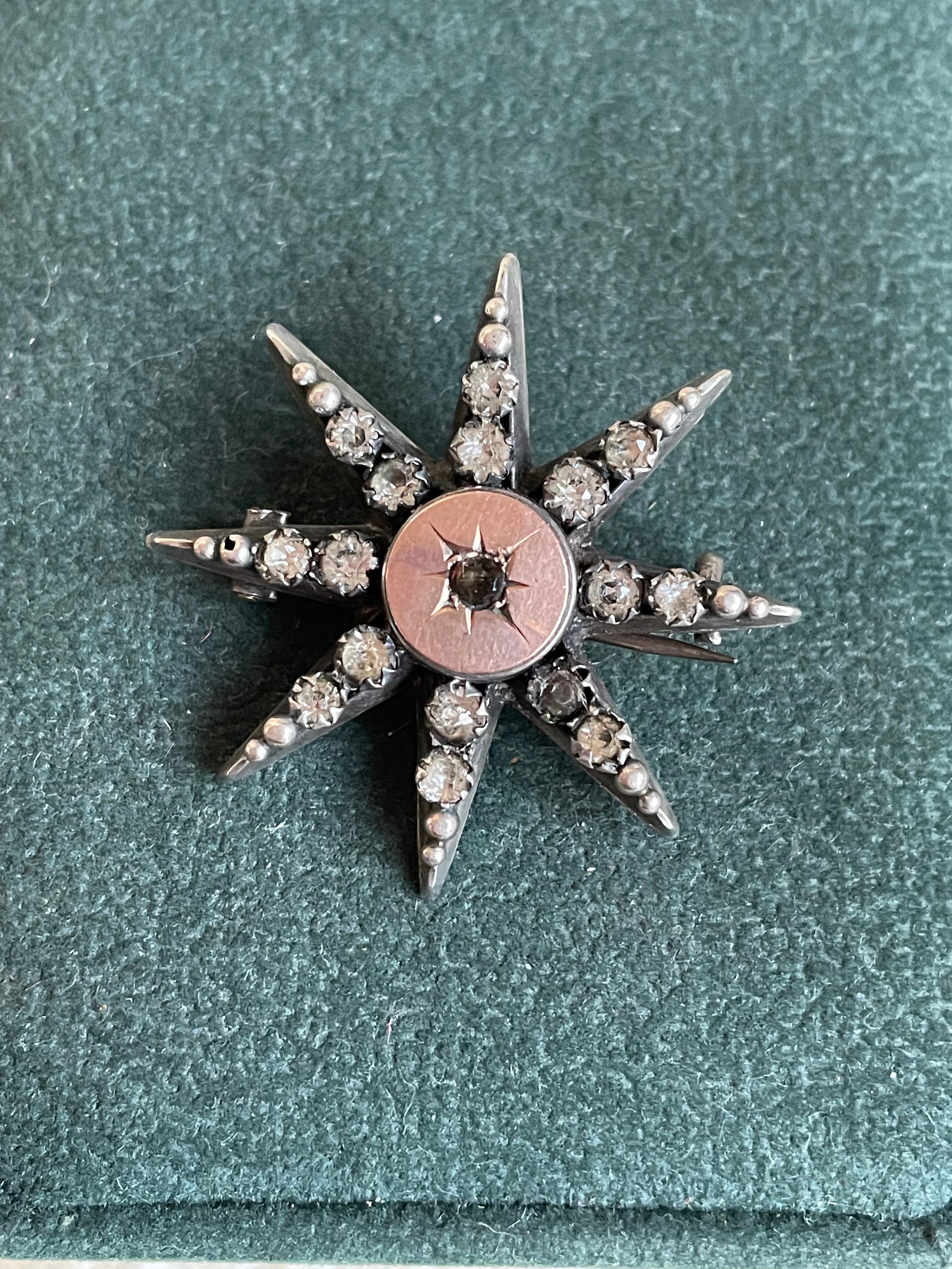 Victorian Rolled Gold Silver and Paste Star Brooch - Etsy