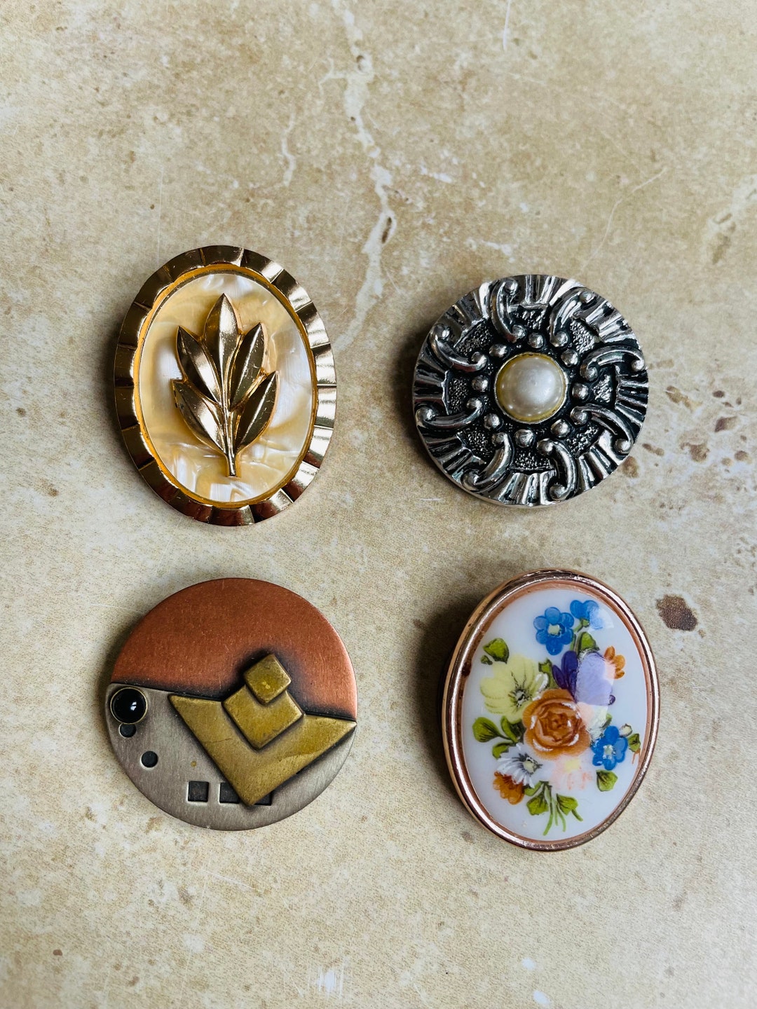 4 X Vintage Scarf Clips - Etsy