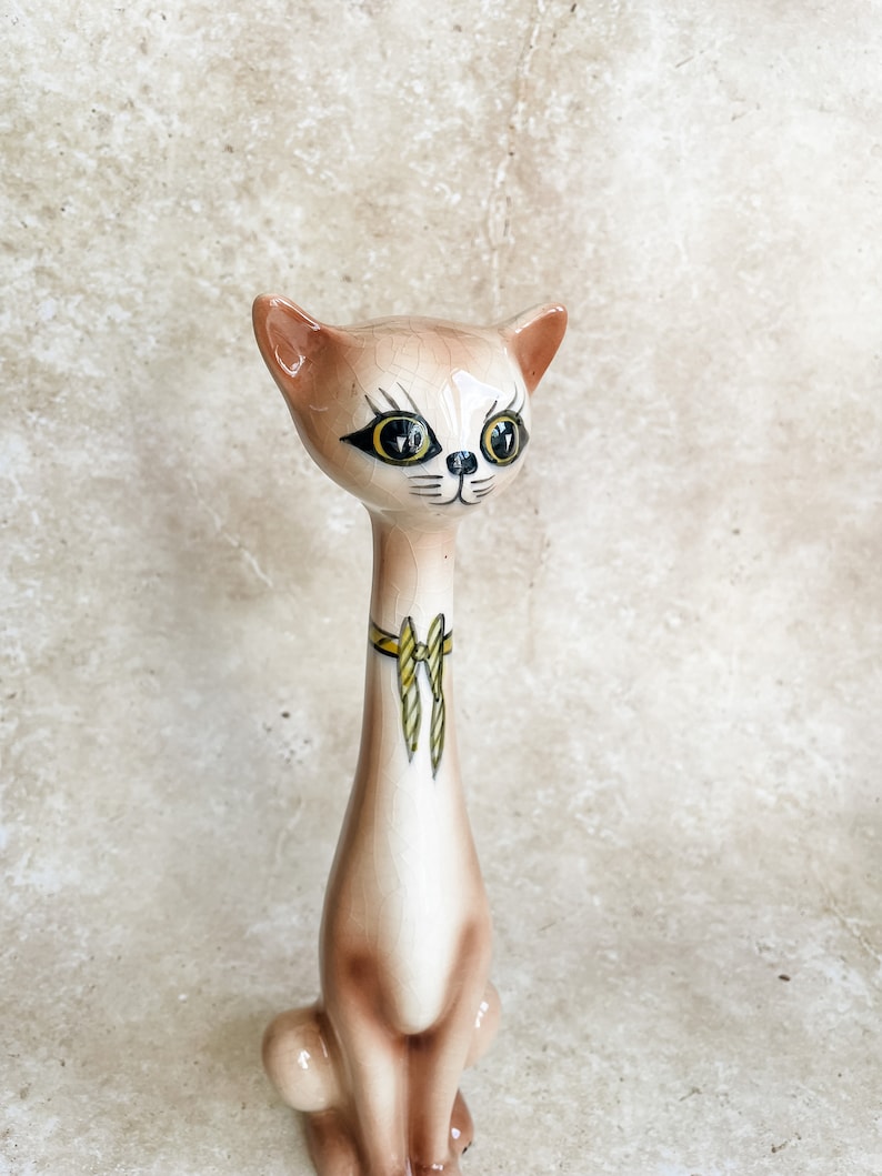Vintage Long Necked Siamese Cat - Etsy
