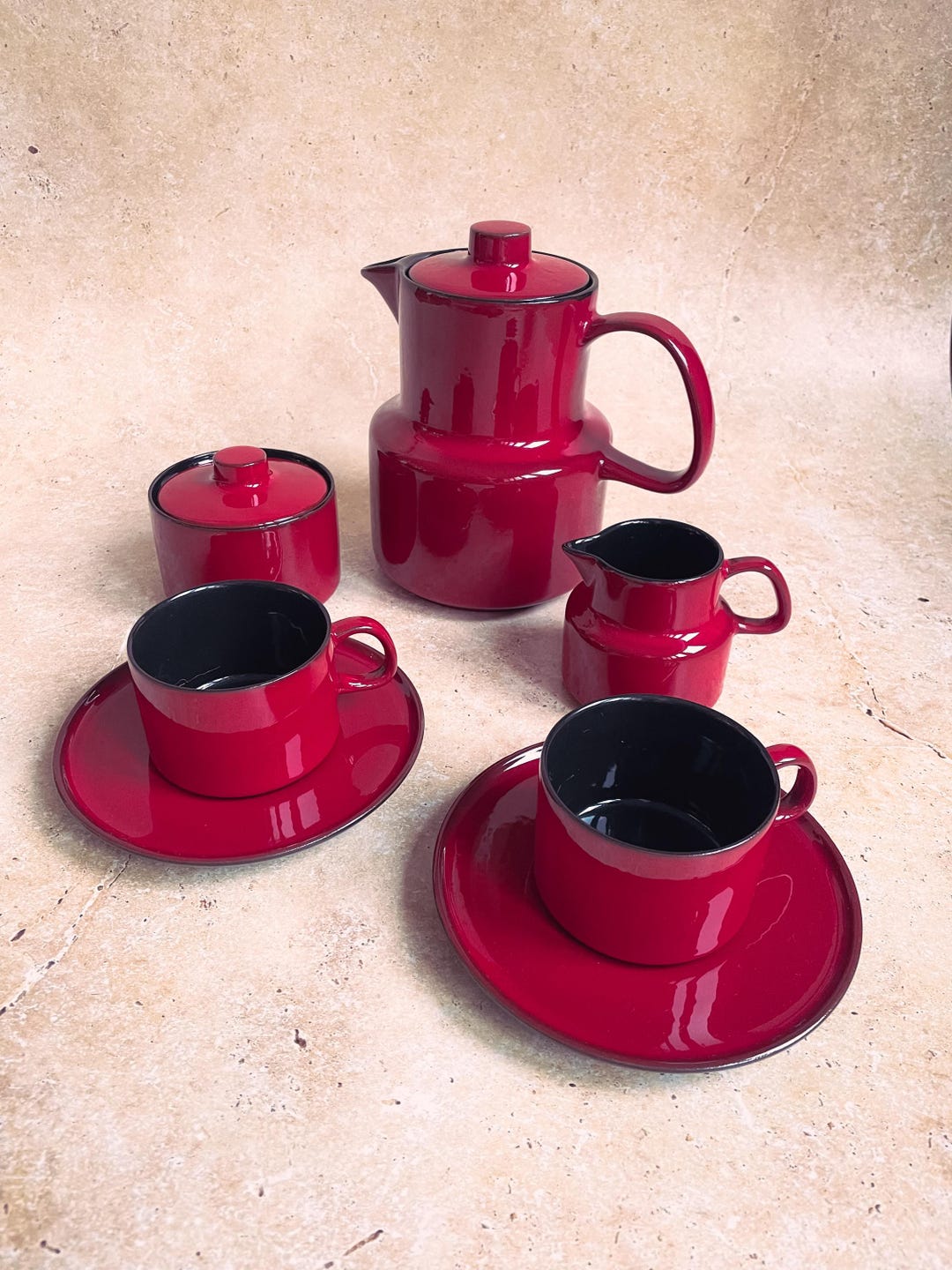 Vintage Red Melitta Coffee Set - Etsy
