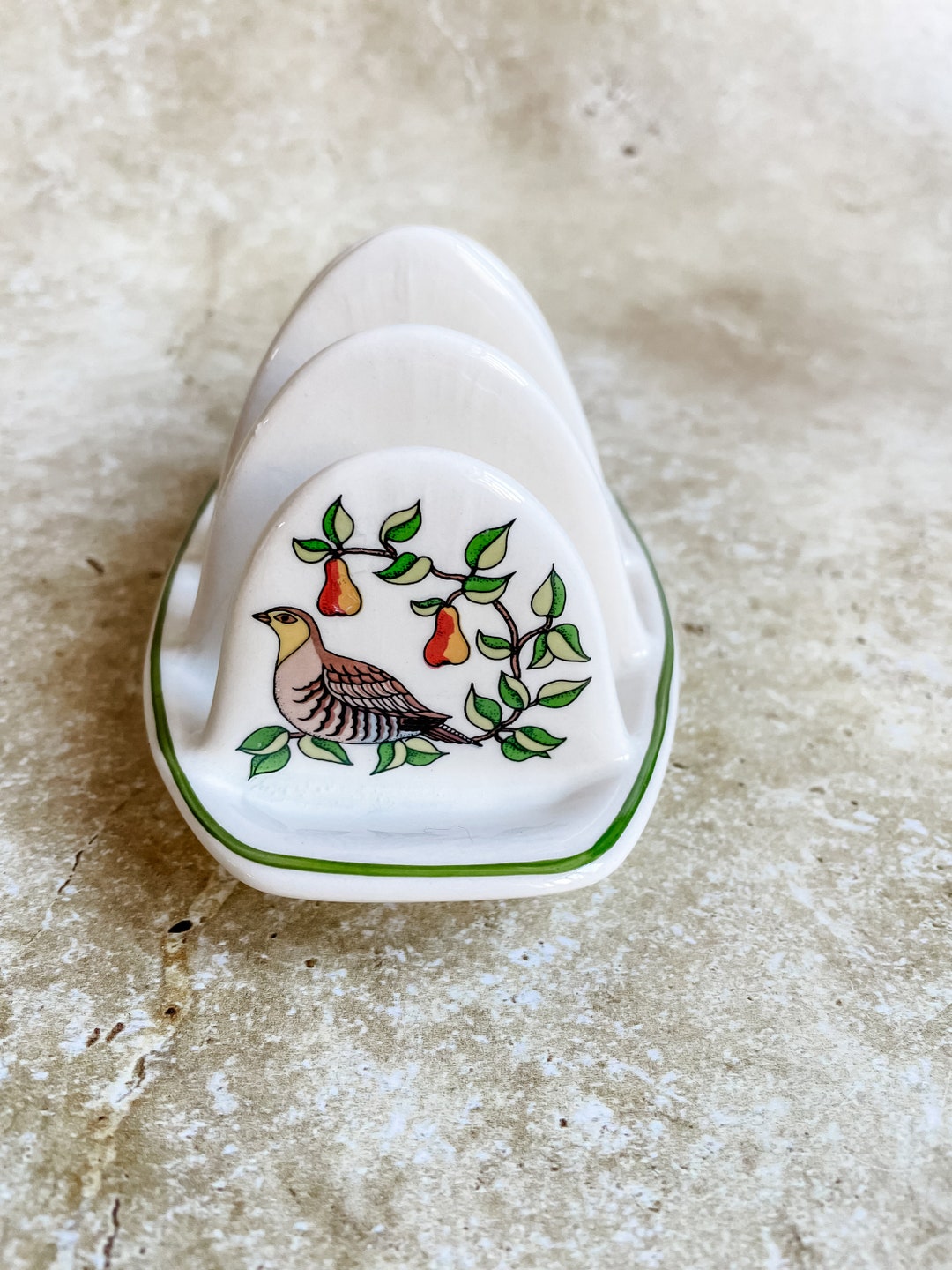 Wade Pottery Partridge in a Pear Tree Toast Rack - Etsy UK