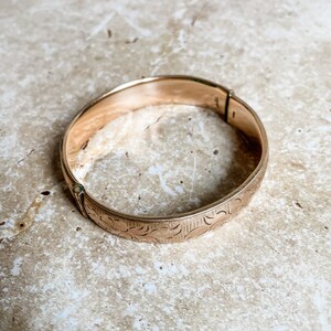 9ct Gold Metal Core Engraved Bangle - Etsy