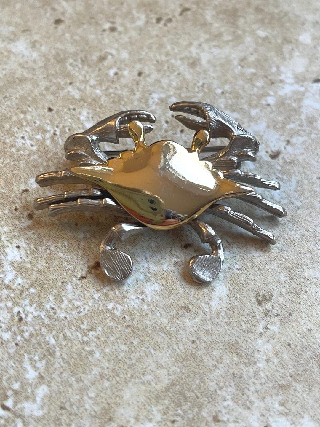 Vintage Gold and Silver Tone Crab Brooch. - Etsy
