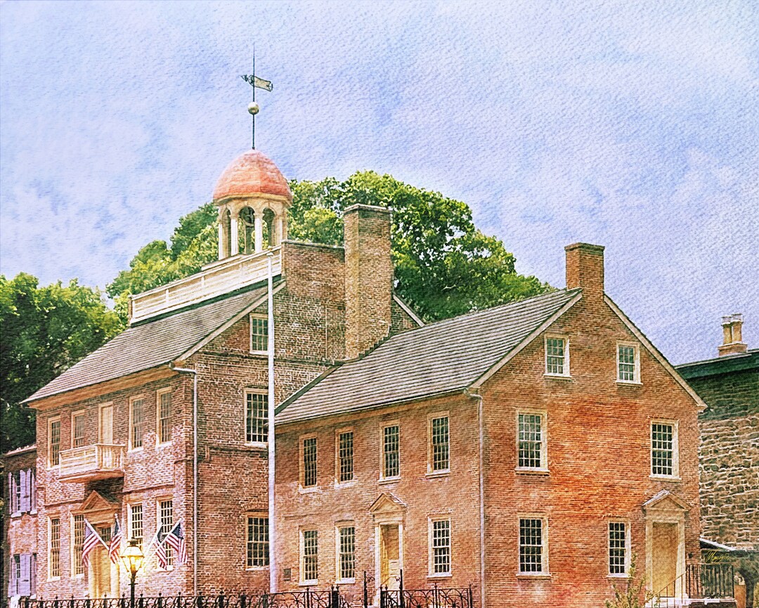 Colonial Art Print: Historic New Castle Courthouse in Delaware, a ...