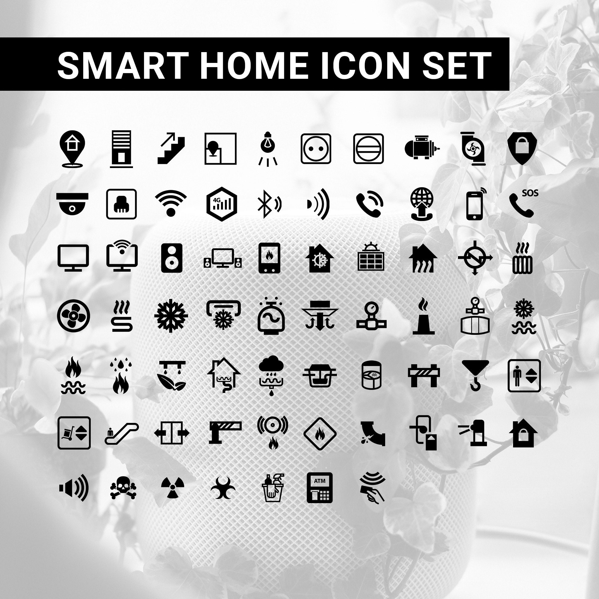 Smart Home - Smart Building Icon Set - Vector Icon Pack - Etsy