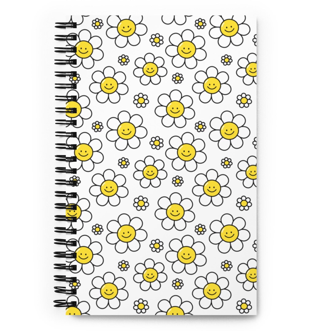 Happy Daisy Spiral Notebook, Back to School Materials - Etsy