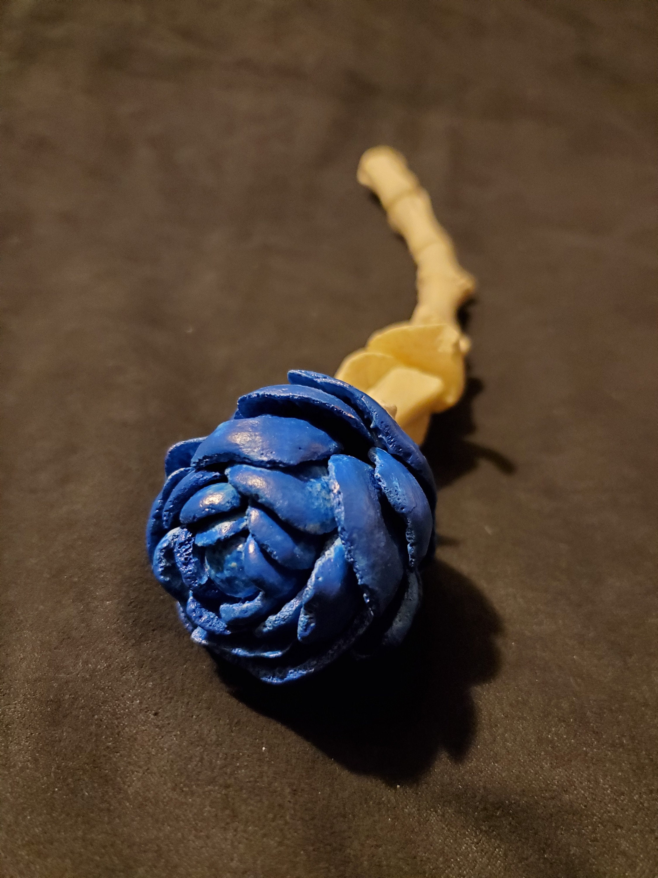 Blue Bone Rose Ox Tail Dark Floral Bone Flower Gothic Macabre - Etsy
