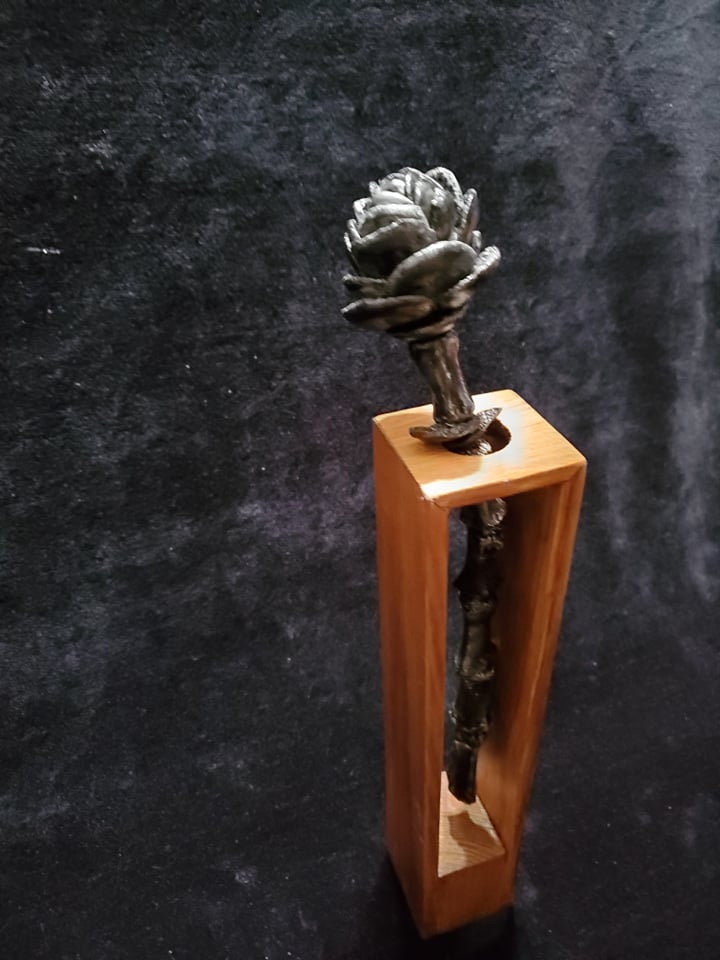 Black Bone Rose Blossom With Black Stem - Ox Tail - Dark Floral - Bone ...