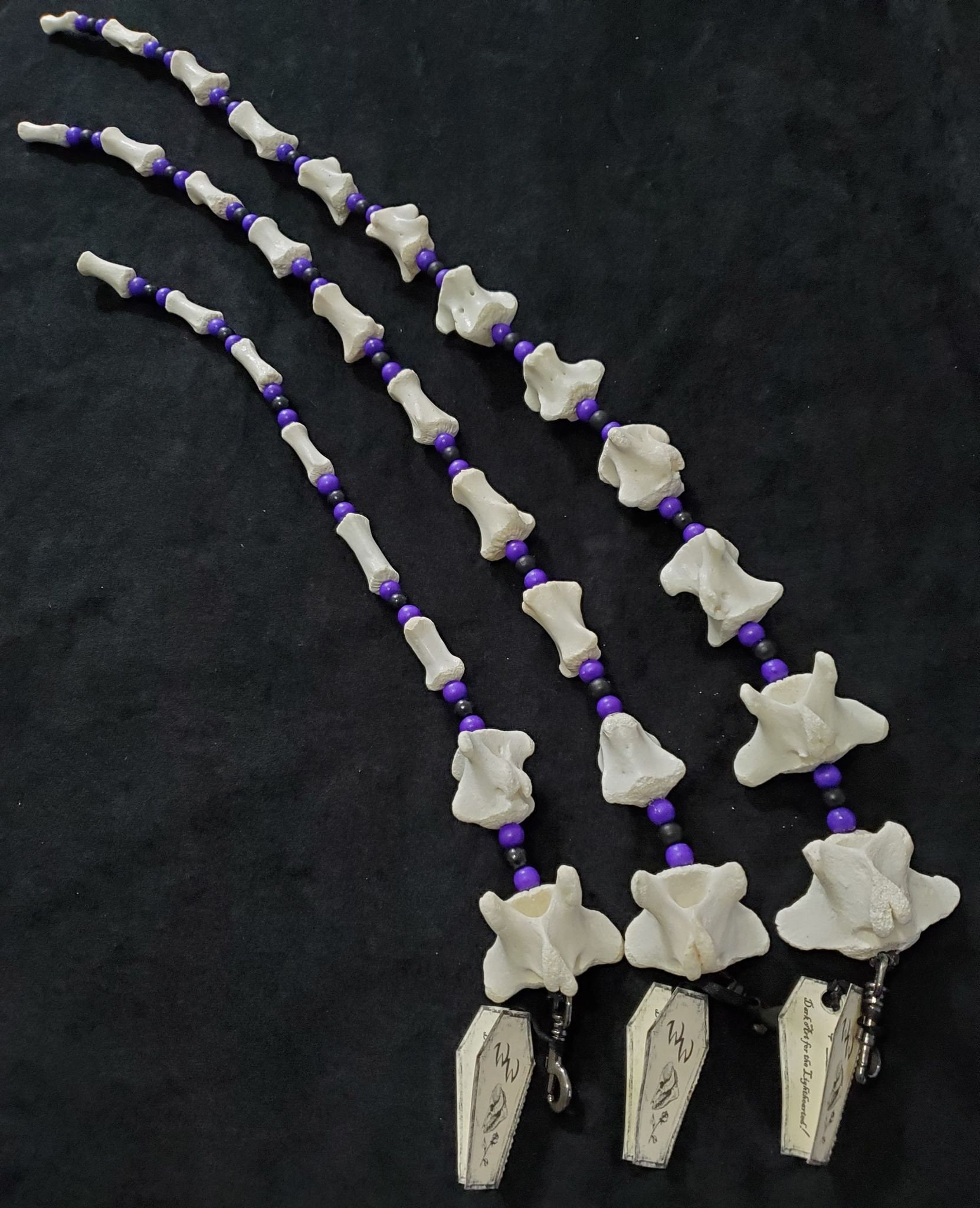 Articulated Bone Tails Black and Purple Bone Jewelry - Etsy