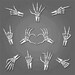 Grave Gestures Skeletal Skeleton Hand Gestures Custom Gothic Gifts ...