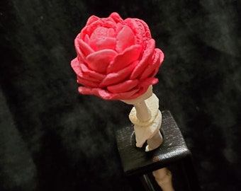 Black Bone Rose Blossom With Black Stem - Ox Tail - Dark Floral - Bone ...