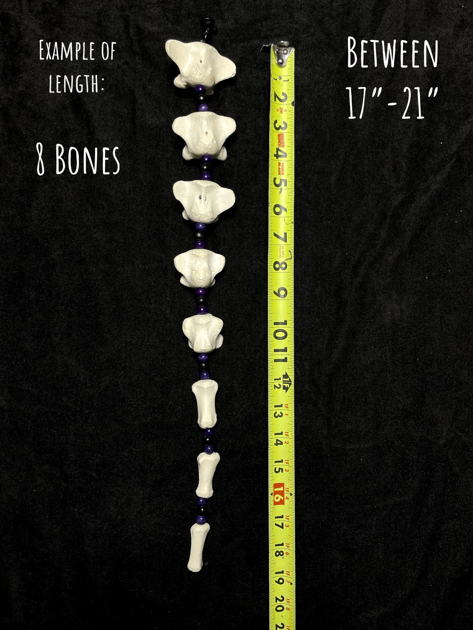 Articulated Bone Tail - Black and Pink - Oxtail - Bone Jewelry ...