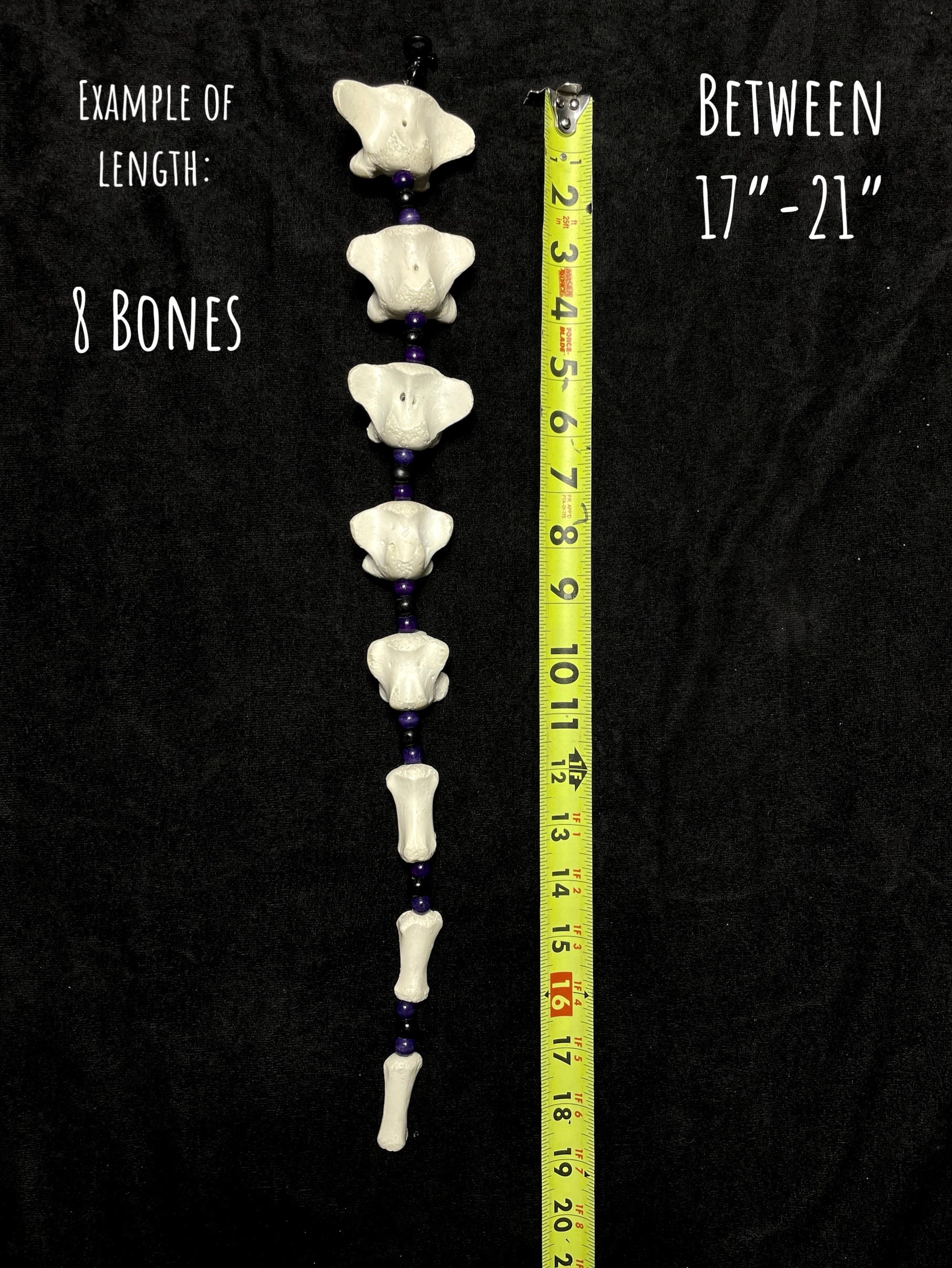 Articulated Bone Tail - Black and Pink - Oxtail - Bone Jewelry ...