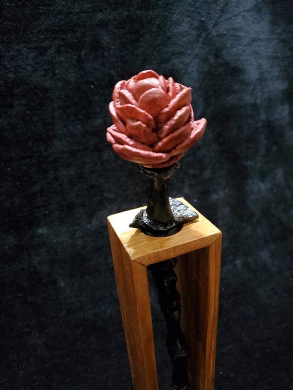 Bone Rose Demonsblood Red Blossom With Blackened Stem Ox | Etsy