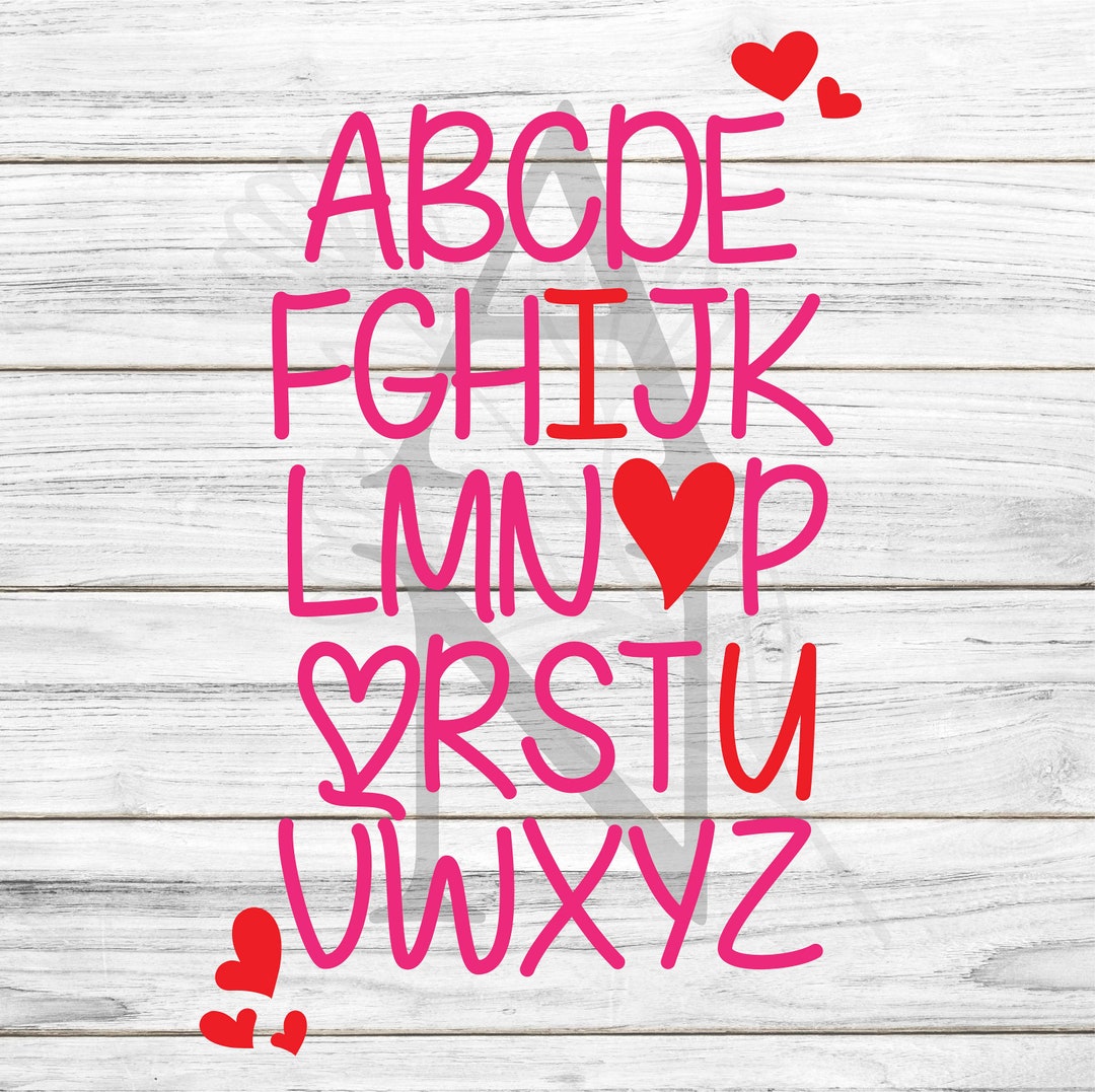 I Heart U Svg/ I Heart You Svg/ Abc I Love You Svg/ I Heart You ...