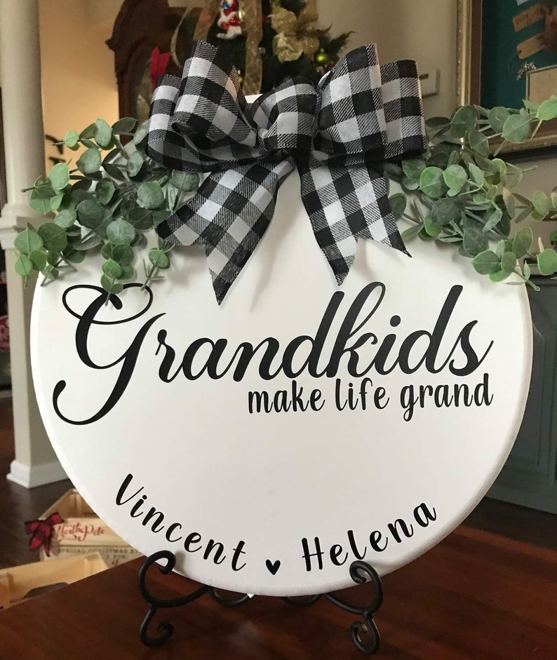 Grandkids Make Life Grand Round Sign/grandkid Sign/ - Etsy