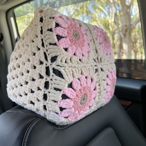 Crochet Car Headrest Cover,crochet Sunflower Car Headrest Covers ...