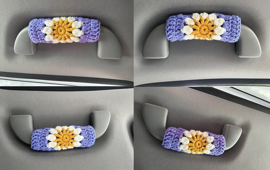 4PCS Car Roof Grab Handle Cover,crochet Soft Car Handle Protector ...
