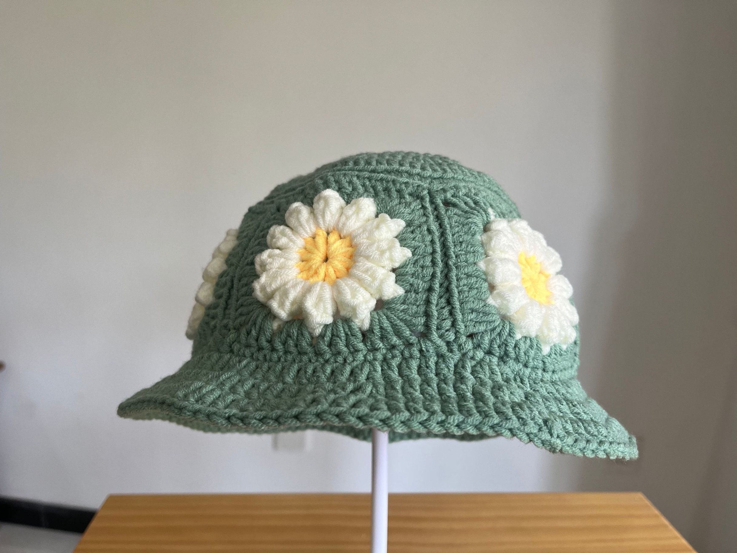 Crochet Flower Bucket Hat Crochet Daisy Hat Crochet Bucket Hat Knit
