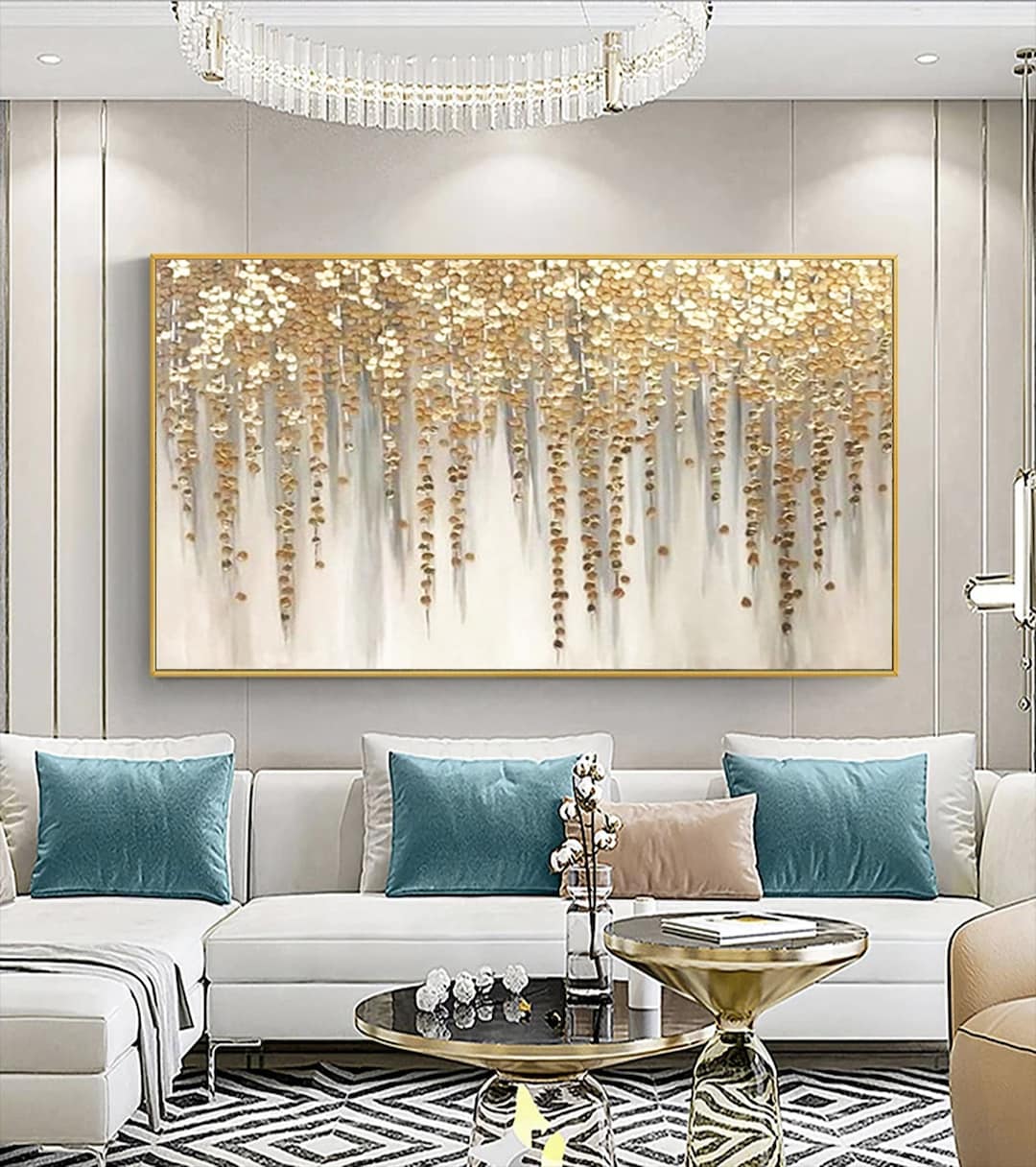 Gold Leaf Painting,gold Foil Painting,painting on Canvas,acrylic ...