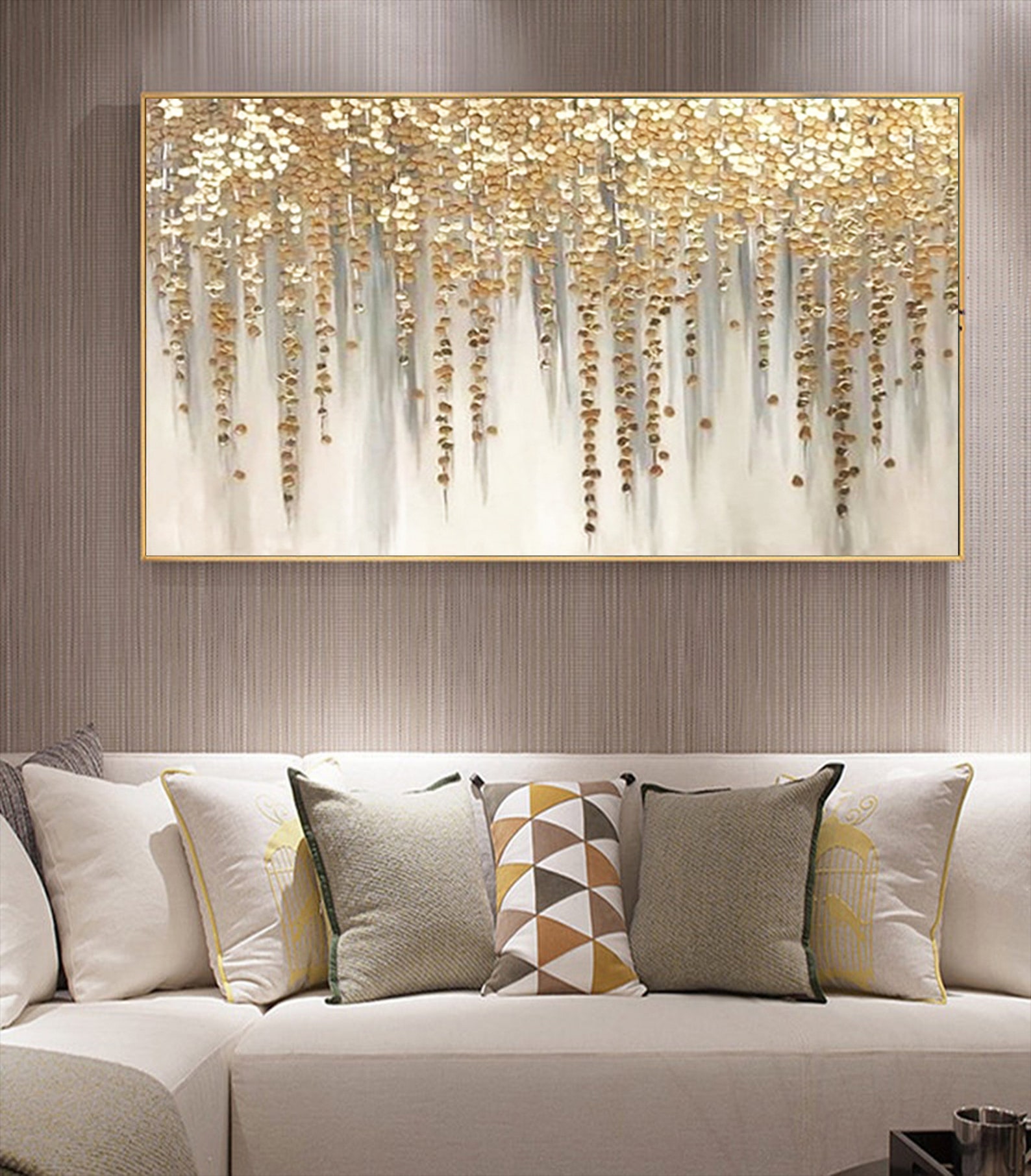 Gold Leaf Painting,gold Foil Painting,painting on Canvas,acrylic ...