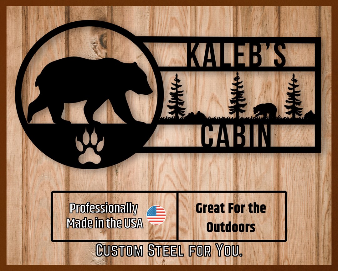 Custom Metal Sign Custom Black Bear Sign, Hiking Trail, Gardening ...