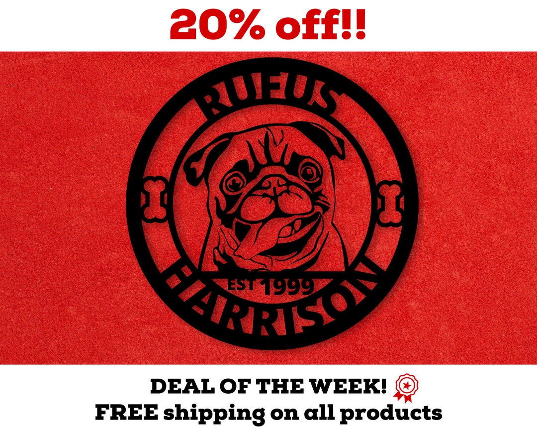 Christmas Custom Metal Sign Custom Metal Pug Dog Sign, Personalized ...