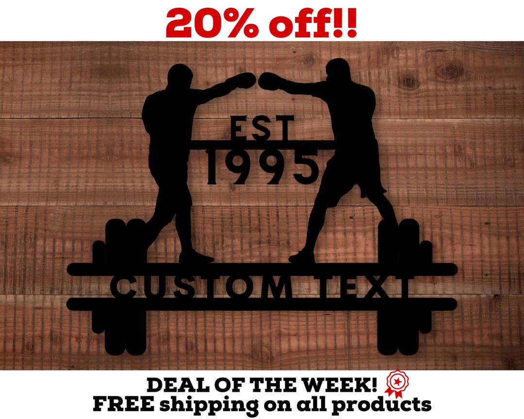Personalized Wall Hangings Double Boxer Metal Sign, Boxing , Metal Gym ...