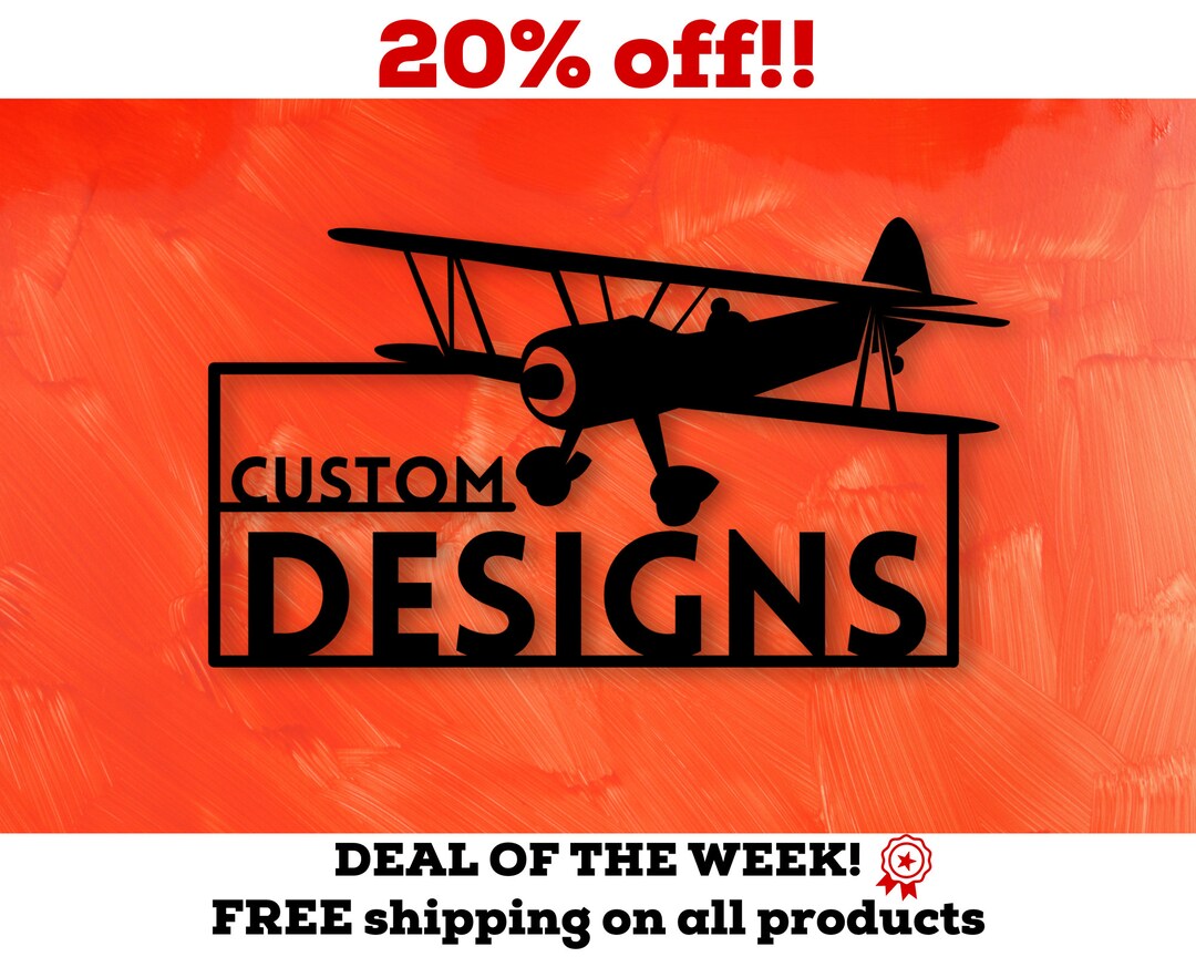 Personalized Biplane Metal Wall Art | Custom Airplane Name Sign for ...