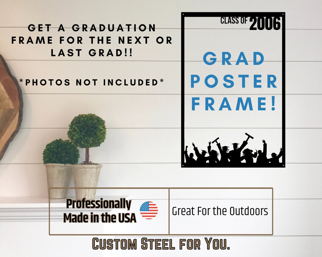 Custom Metal Sign Custom Metal Graduation Poster Frame, Poster, Name ...