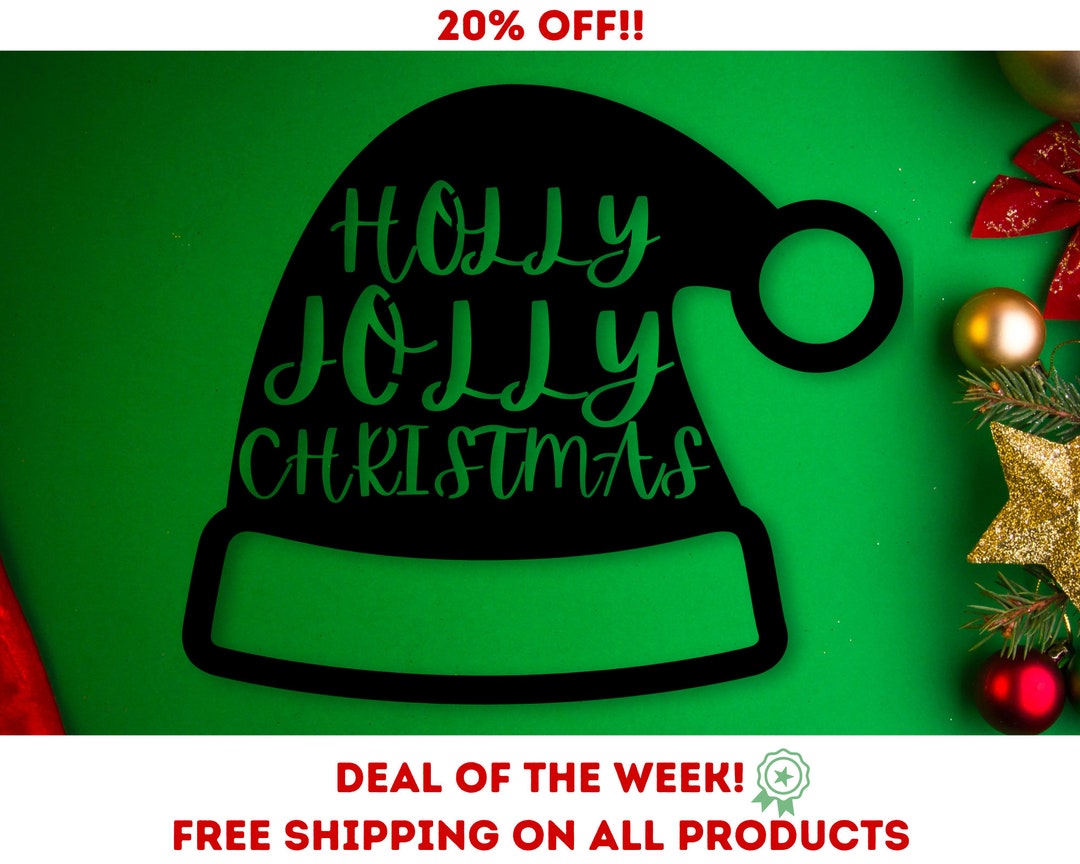 Christmas Custom Metal Sign Santa Hat Sign, Metal Holiday Sign ...