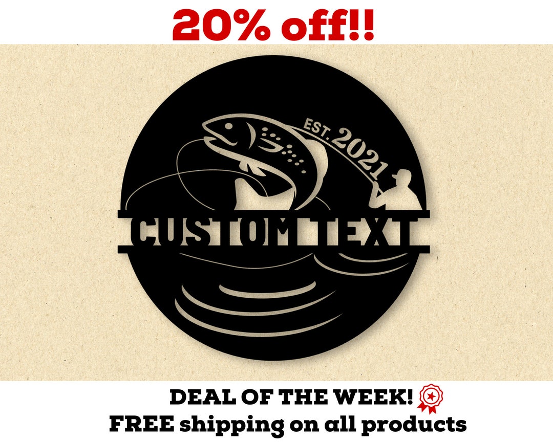 Custom Metal Sign Custom Fishing Sign, Metal Sign, Name Sign, Gift ...