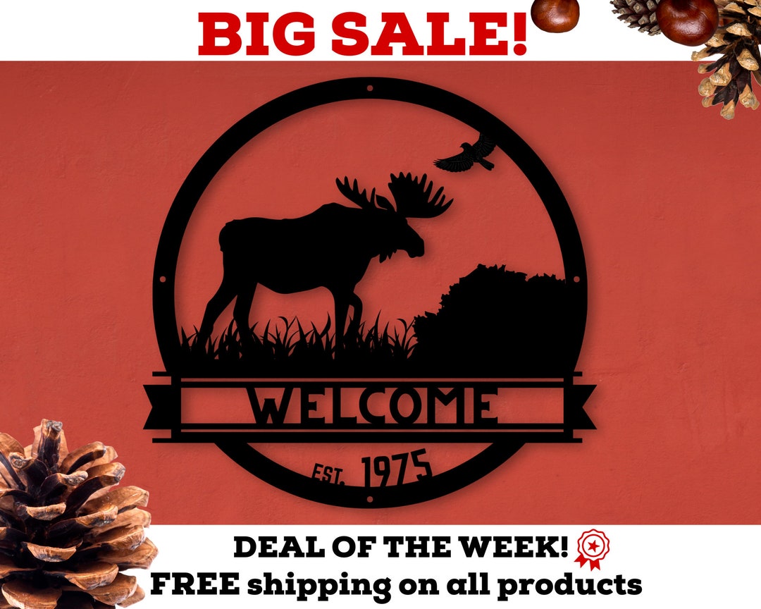 Custom Metal Moose Eagle Sign, Outdoor Décor Gift, House Décor ...