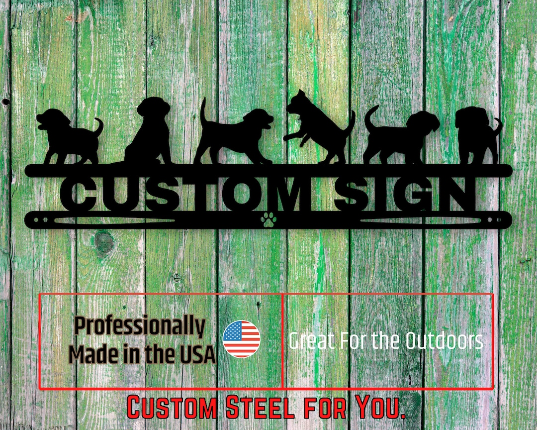 Custom Metal Sign Custom Puppy Metal Dog Sign, Personalized, Dog Owner ...