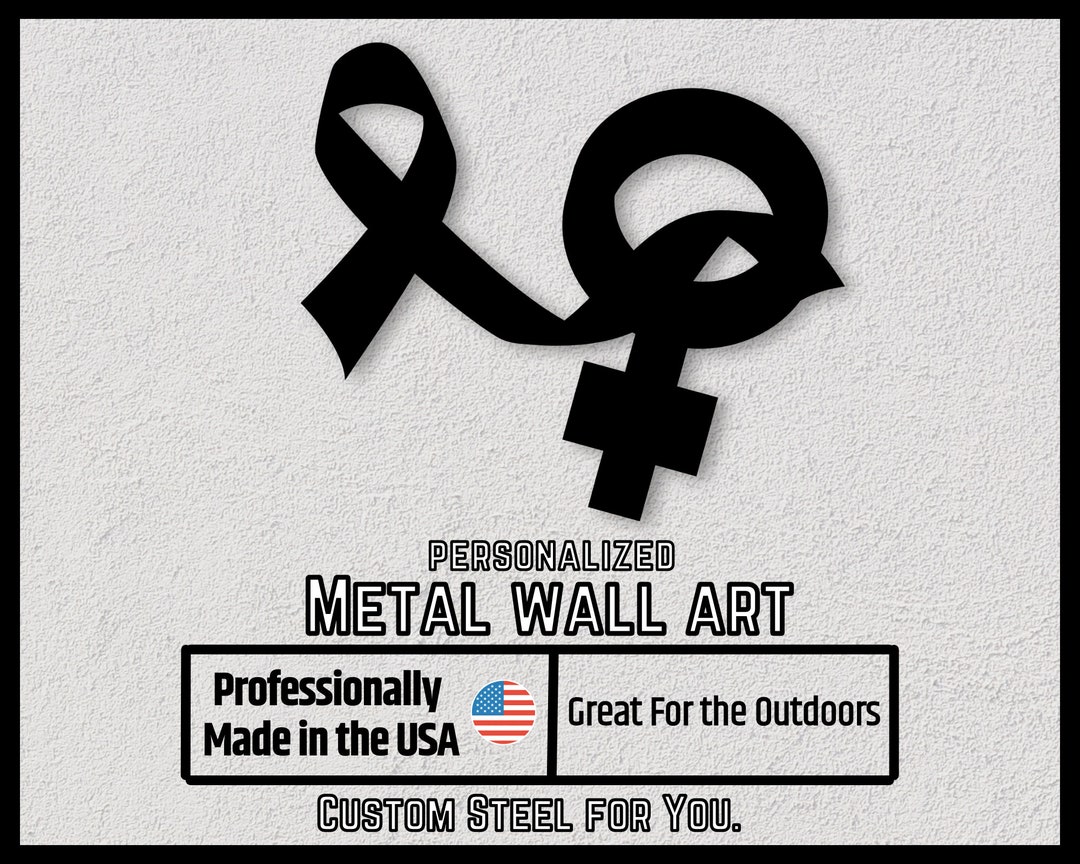 Personalized Gift Ribbon Breast Cancer Awareness Sign, Metal Sign ...