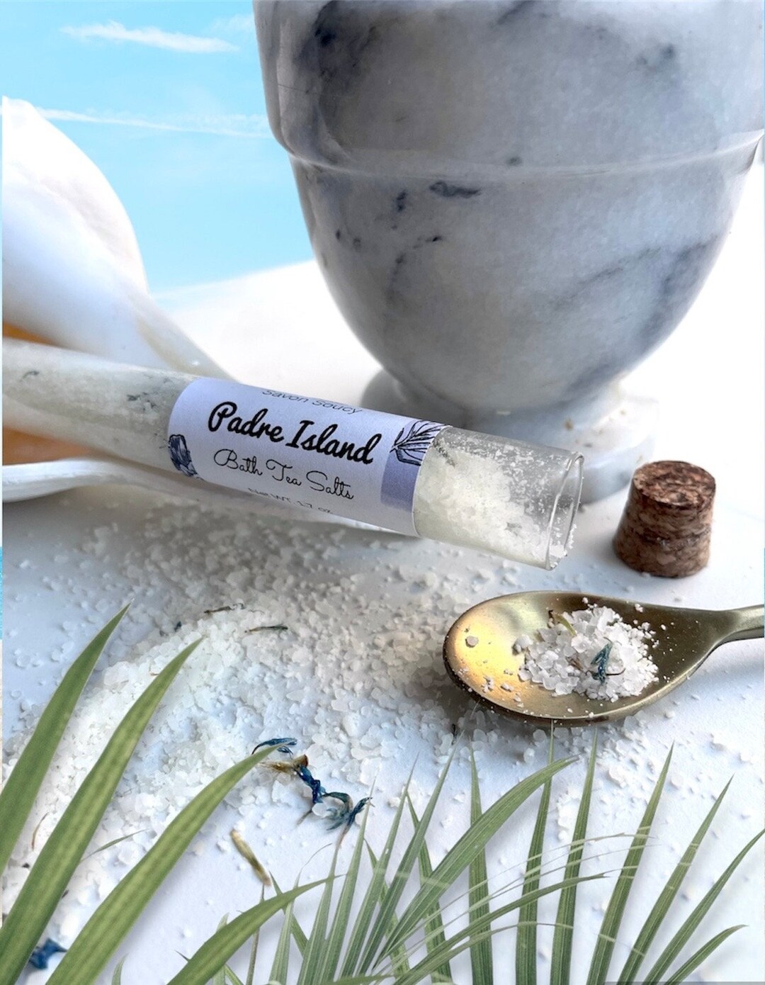 Padre Island Texas off Season Beach Bath Tea Sea Salts Single Serving One 1.7 Oz Tube, Selfcare ...