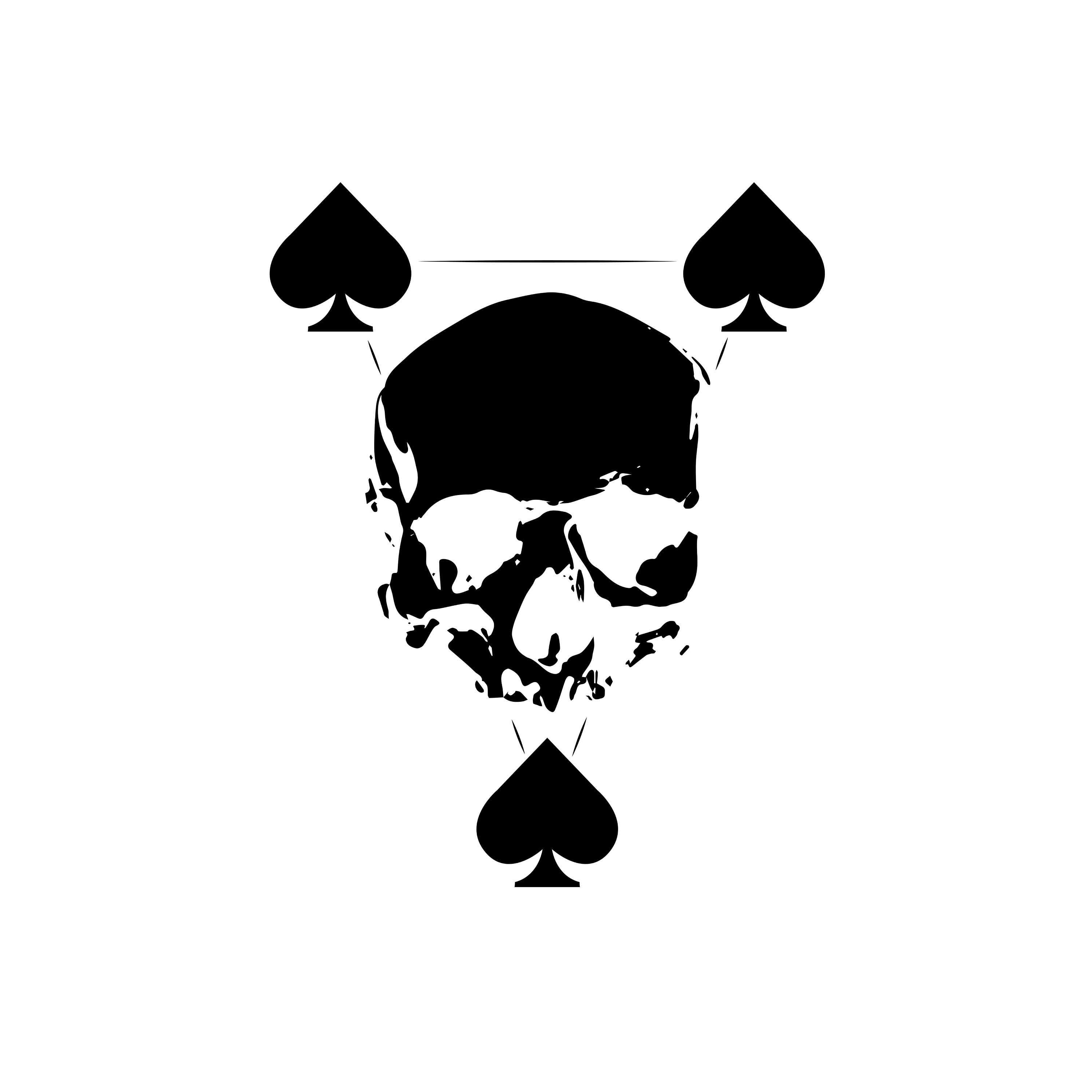 3 of Spades Simple Red Heart Outline PNG & JPEG, Elegant Clipart ...