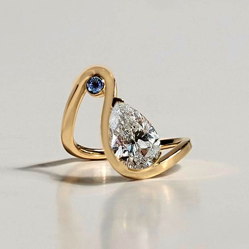 Wave Engagement Ring - Etsy