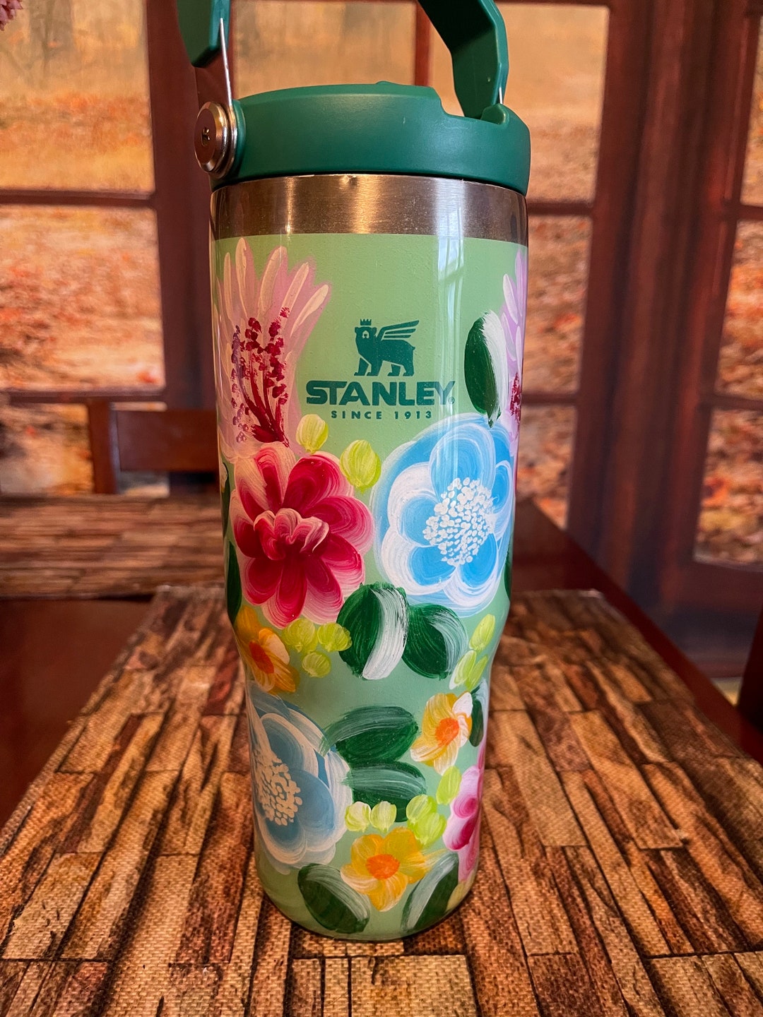 STANLEY Hand Painted Floral Flip Straw Cup Tumbler - Etsy