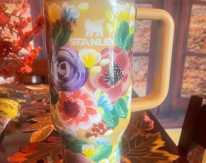 STANLEY Hand Painted Floral Cup Tumbler 40 Oz - Etsy